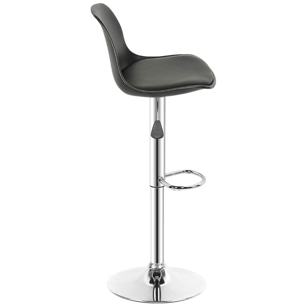 Silla Bar Espaldar Plástico Con Altura Ajustable Negra - Moblihouse
